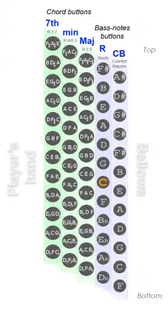 Stradella Bass System - All Layouts from 8 to 120 bass Accordion.